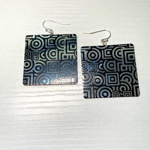 Hand Crafted | Jewelry | Handmade Silver With Black Geometric Shapes ...